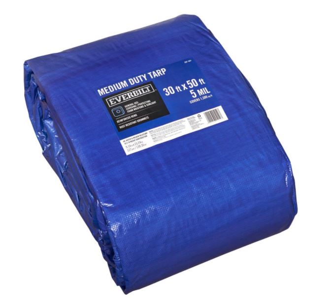 Everbilt 30 ft. x 50 ft. Blue Medium Duty Tarp KSGP3050 - Garland Home ...
