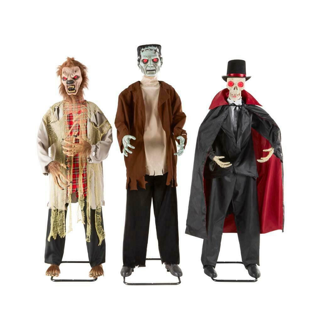SET OF 3 7 ft. Classic Monster Set with Wireless Sensor - Garland Home ...