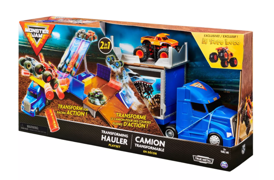 Monster Jam Official 2-in-1 Transforming Hauler Playset 087-07-7141 ...