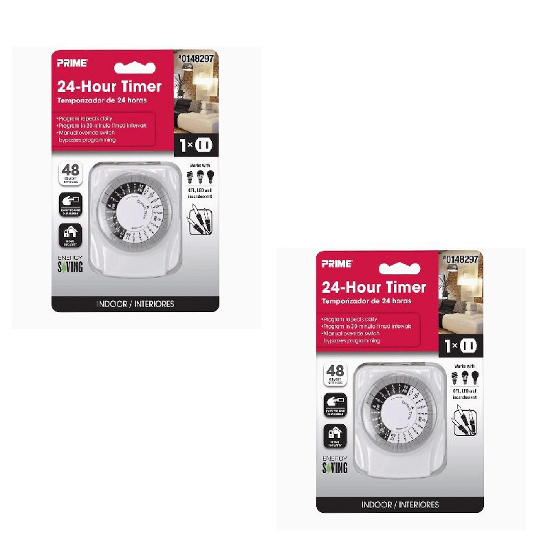 2-PACK Utilitech 15-Amp Mechanical Residential Plug-In Lighting Timer ...