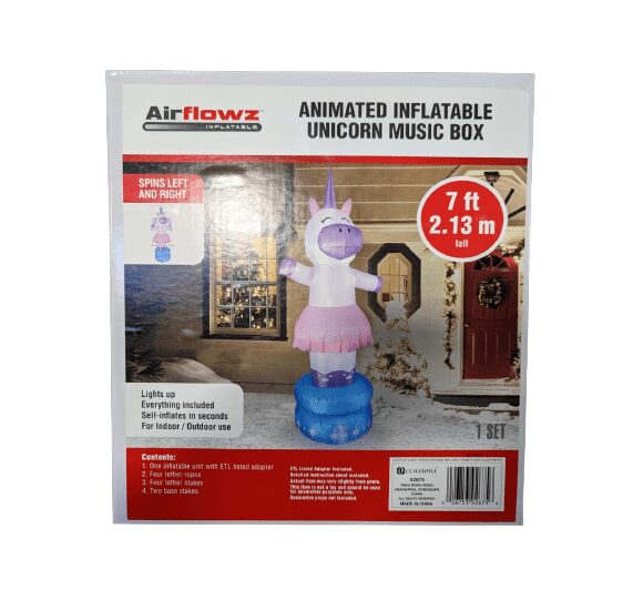 Air Flowz 7 Ft. Animated Inflatable Unicorn Music 92675-01 - Garland ...