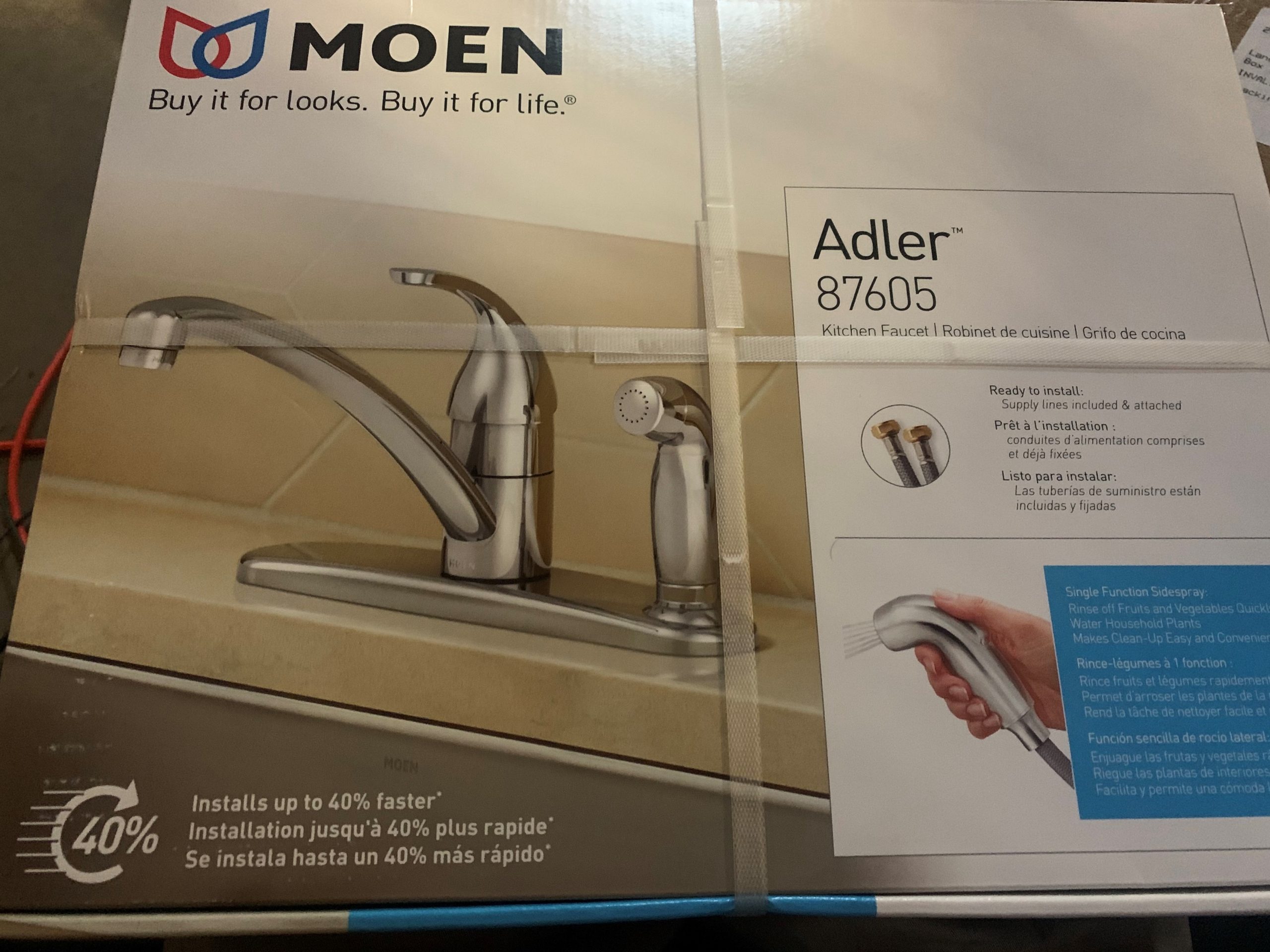 Moen Adler Single Lever Handle Kitchen Faucet With Sprayer 7345002 ...