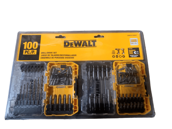 DeWalt 100PC Combination Impact Screwdriver Bit/Drill Set DWACST100SET ...