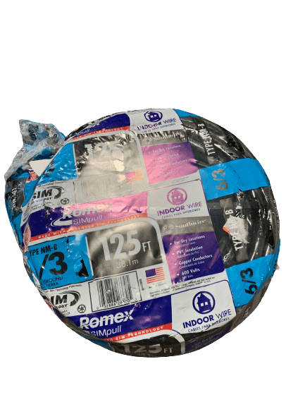 Southwire 125 ft. 6/3 Black Stranded Romex SIMpull CU NM-B W/G Wire ...