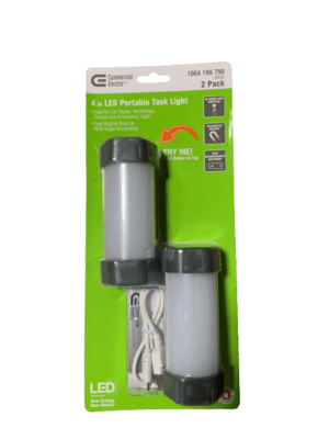 Commercial Electric 4 in. LED Portable Under Cabinet Task Light (2-Pack ...