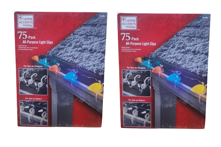 LOT OF 2 Home Accents Holiday Universal Shingle/Gutter Clip (75-Pack ...