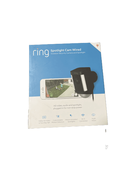 Ring Spotlight Cam Wired (Plug-In) Outdoor Rectangle Security Camera ...