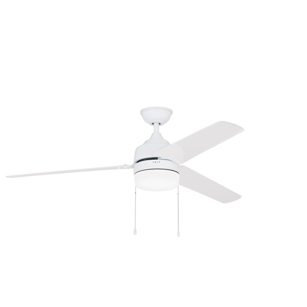 HDC Carrington 60 in. LED Indoor/Outdoor White Ceiling Fan w/ Light Kit ...