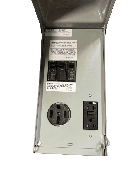 GE RV Panel with 50 Amp RV Receptacle and 20 Amp GFCI Receptacle ...