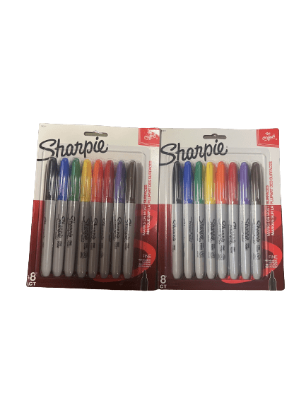 LOT OF 2 Sharpie 8-Pack Assorted Colors Fine Point Permanent Markers ...