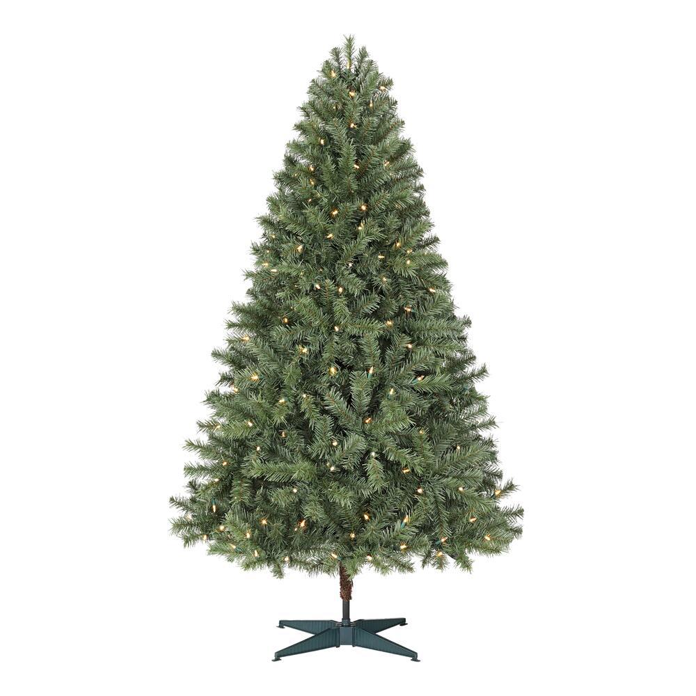 6.5 ft Pine Artificial Pre-Lit Christmas Tree w 250 Color Changing LED ...