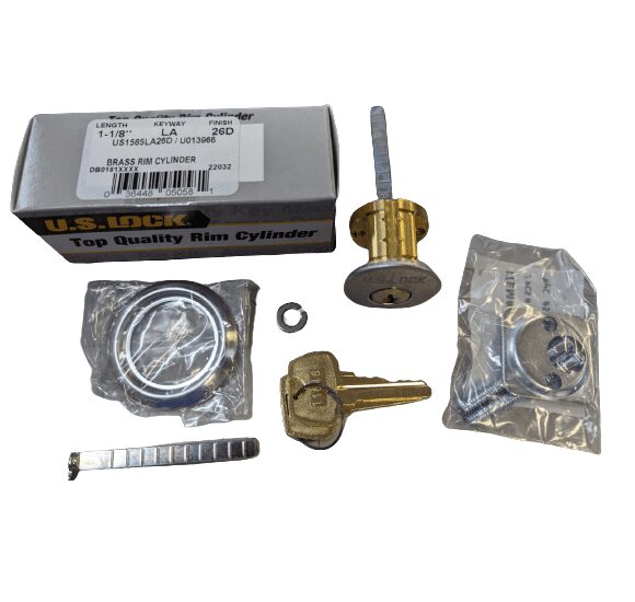 10-PACK US Lock US1565 LA 26D 1-1/8" Brass Rim Mortise Cylinder ...