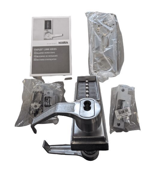 Kaba LL1021B-26D-41 L1000 Series Mechanical Pushbutton Lever Lock Satin ...