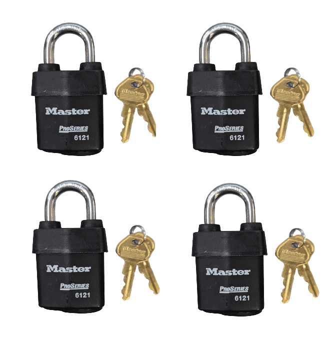4-PACK Master Lock Pro Series 2-1/8 in. Padlock with 1-1/8 in. Shackle ...