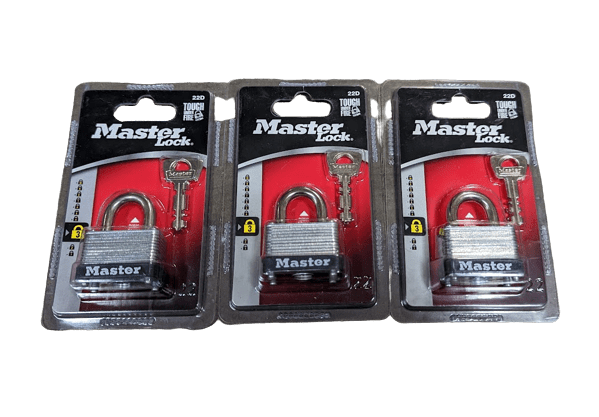 3-PACK Master Lock 1 1/2" Steel Padlock 22D - Garland Home Center