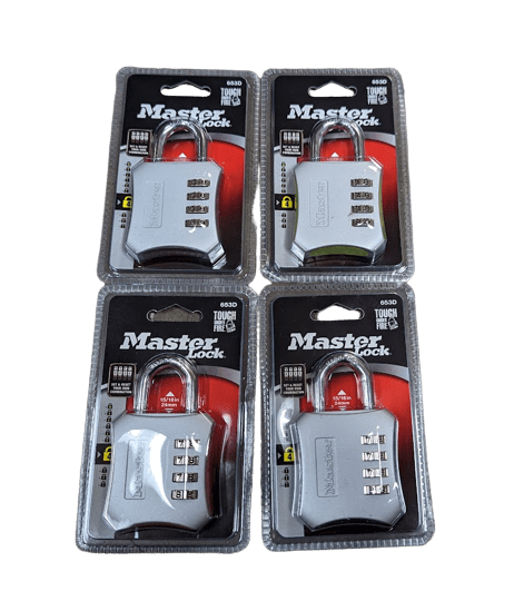 4-PACK MASTER LOCK COMPANY 2 in. Combination Padlock 653D - Garland ...