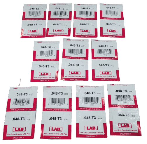 11-PACK LAB Universal Replacement Pins .003 Increments Bottom Size .115 ...