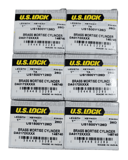 6-PACK US Lock Mortise Cylinder 1 in. Adams Rite Cam YA Keyway Chrome ...