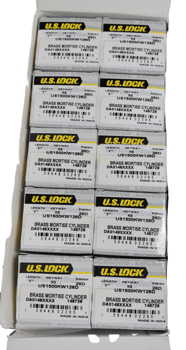 10-PACK US Lock Mortise Cylinder 1 in. Adams Rite Cam KS Keyway Chrome ...