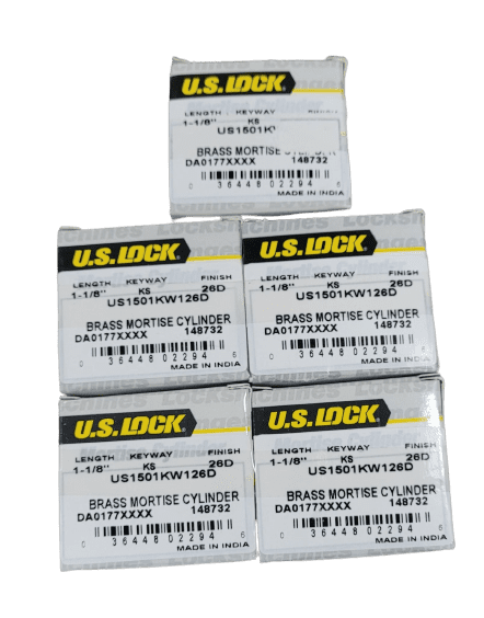 5-PACK US Lock Mortise Cylinder 1-1/8 in. Yale Cam KS Keyway ...
