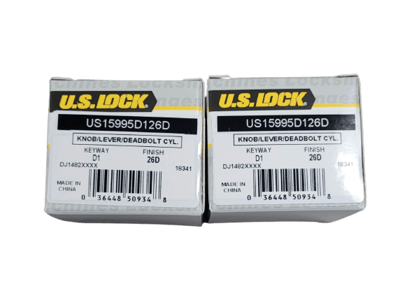 2-PACK US Lock Knob/Deadbolt Cylinder Universal D1 Keyway Chrome KA2 ...