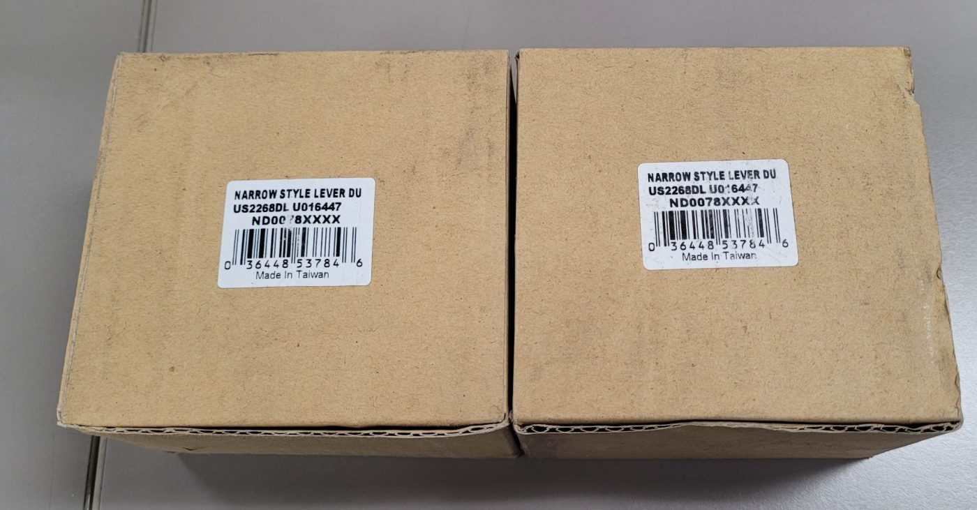 2-PACK US Lock 2200 Series Lever Handle Duronotic Narrow Stile ...