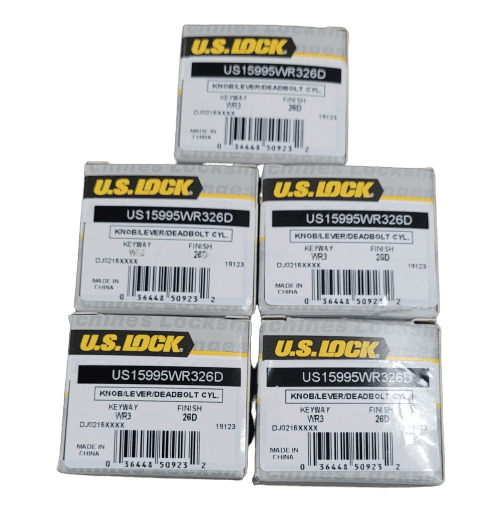 5-PACK US Lock Knob/Deadbolt Cylinder Universal WR3 Keyway Chrome KA2 ...