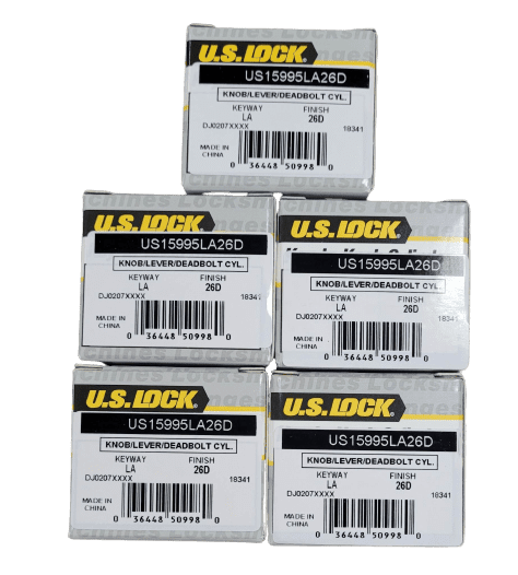 5-PACK US Lock Knob/Deadbolt Cylinder Universal LA Keyway Chrome KA2 ...