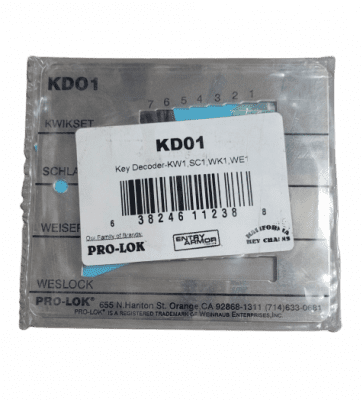 Pro-Lok KD01 KW1 SC1 WK1 & WE1 Key Decoder - Garland Home Center