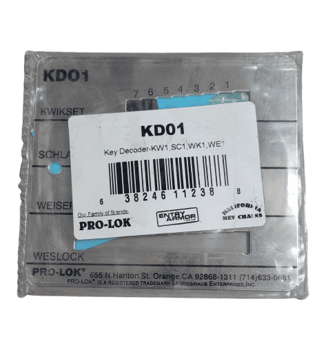 Pro-Lok KD01 KW1 SC1 WK1 & WE1 Key Decoder - Garland Home Center