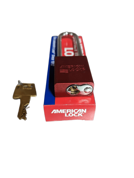 American Lock Red Anodized Aluminum Padlock 1-1/2" Wide 3" Tall Shackle ...