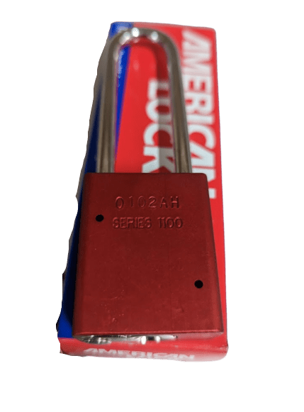 American Lock Red Anodized Aluminum Padlock 1-1/2" Wide 3" Tall Shackle ...