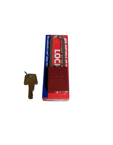 American Lock Red Anodized Aluminum Padlock 1-1/2" Wide 3" Tall Shackle ...