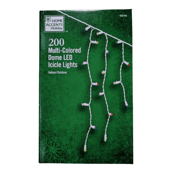 Home Accents Holiday 17.5 ft. 200-Light Multi Color LED Dome Icicle ...