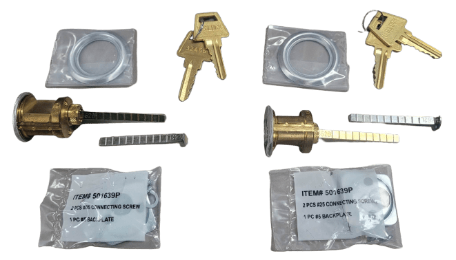 2-PACK US Lock Rim Cylinder Solid Brass SC Keyway Chrome KA2 - U013987 ...