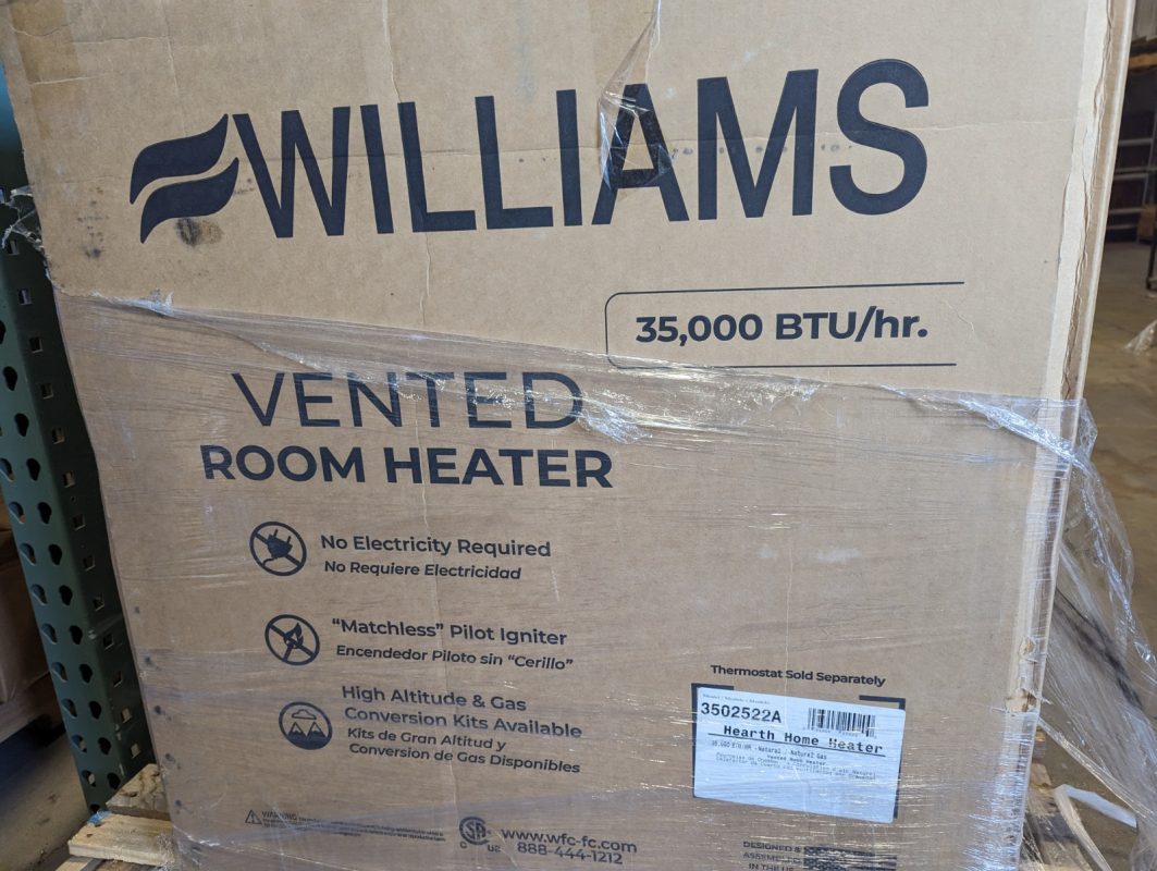 Williams 35,000 BTU Fireplace Front Natural Gas Room Heater Black ...