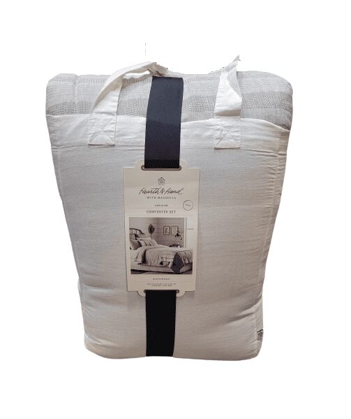 Hearth & Hand - 3PC King Textured Stripe Comforter & Sham Set Jet Gray ...