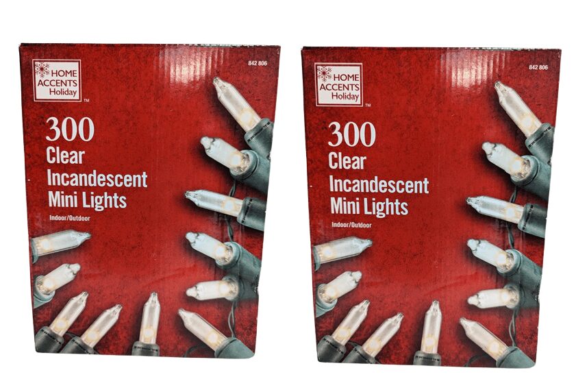2-PACK Home Accents Holiday 300L Clear Incandescent Mini Lights ...