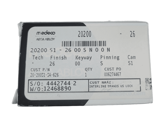 Medeco 20200S1-W-26-S1-S MED BIAX 6 PIN KIK/KIL X SCHLAGE PACKAGE ...