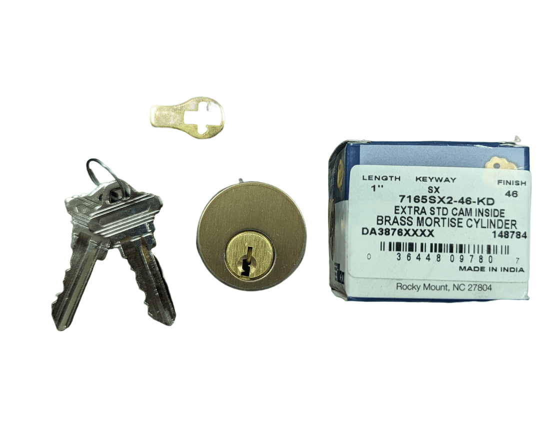 2-PACK KABA Ilco 1" SX Keyway Brass Mortise Cylinder 7165SX2-46-KD ...