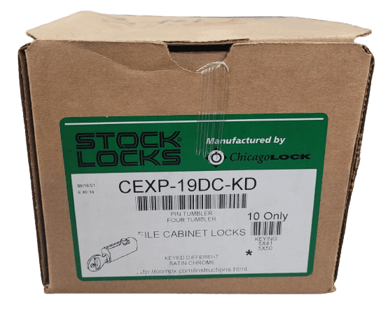 10-PACK CompX Chicago CEXP-19DC-KD File Cabinet Lock – Garland Home Center