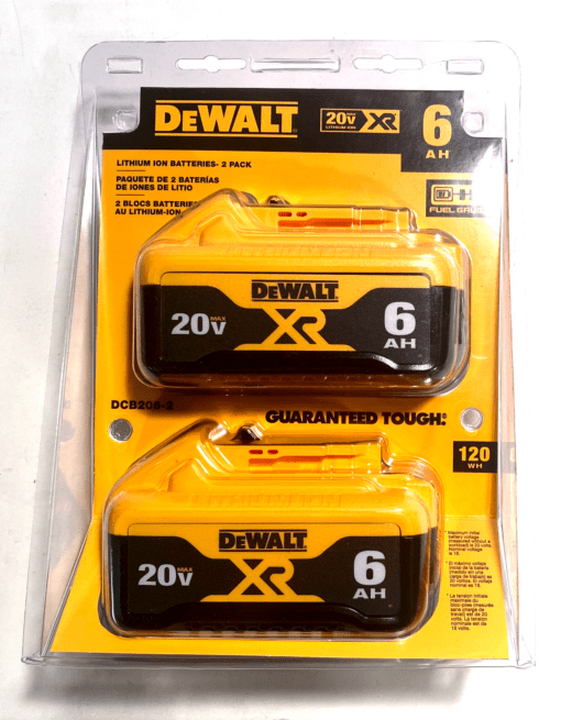 2-PACK Dewalt 20V MAX Premium XR 6.0 Ah Lithium Ion Battery DCB206-2 ...