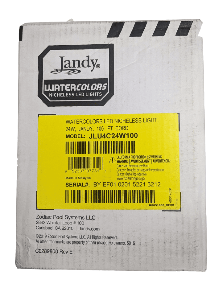 Jandy Watercolor Led Nicheless Light 100' Cord JLU4C24W100 - Garland ...