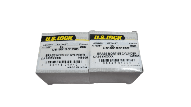 2-PACK US Lock US1501SC126D Brass Mortise Cylinder 1-1/8 In. Finish 26D ...