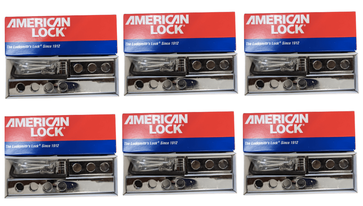 6-PACK American Lock High Security Surface Mount 3/4" Slide Bolt Lock ...