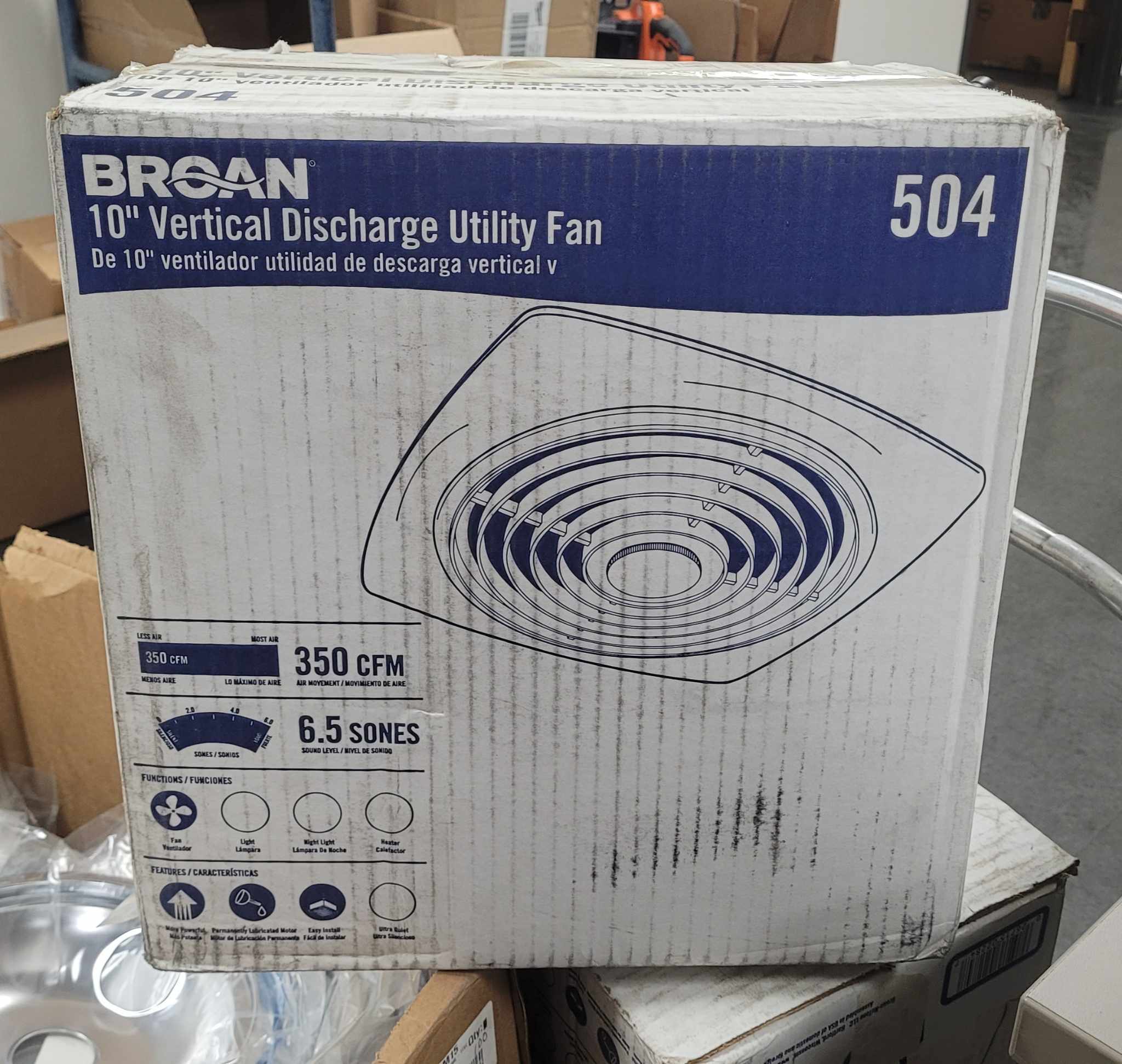 Broan-NuTone 350 CFM Ceiling Vertical Discharge Exhaust Fan in White ...