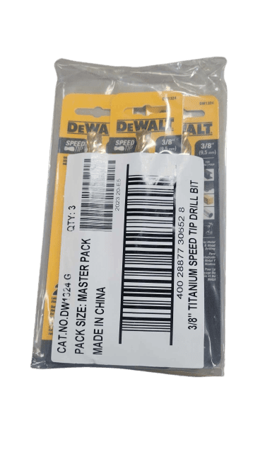 3-PACK DeWalt Titanium Split Point Drill Bits 3/8 in - DW1324 - Garland ...