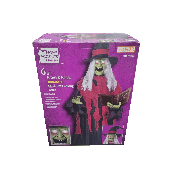 Home Accents Holiday 6 ft. Animated Spellcasting Witch - Garland Home ...