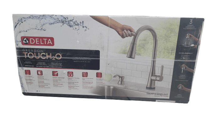 Delta Greydon Single Handle Kitchen Faucet with Touch2O and ShieldSpray ...