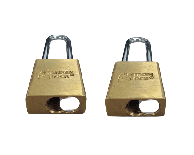2-PACK American Lock 1-3/4 in. Padlock SFIC Less Core in Brass ...